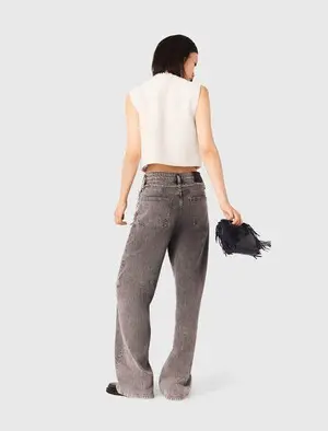 Maje Embellished Tweed Cropped Vest - Ecru