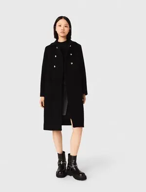 Maje Long Wool-blend Coat