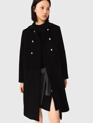 Maje Long Wool-blend Coat
