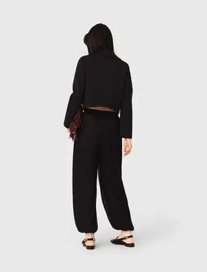Maje Metallic Pleated Harem Trousers