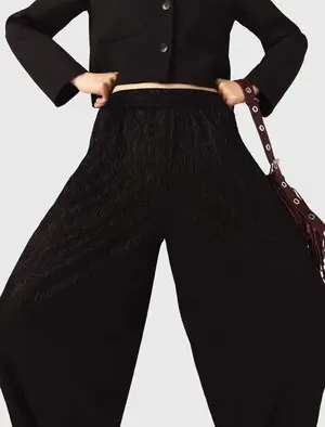 Maje Metallic Pleated Harem Trousers