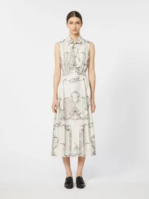 Max Mara Printed Mikado Shirt Dress - Ivory