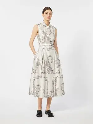 Max Mara Printed Mikado Shirt Dress - Ivory