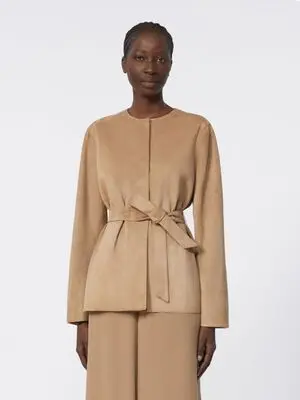 Max Mara Suede Belted Jacket - Hazelnut Brown