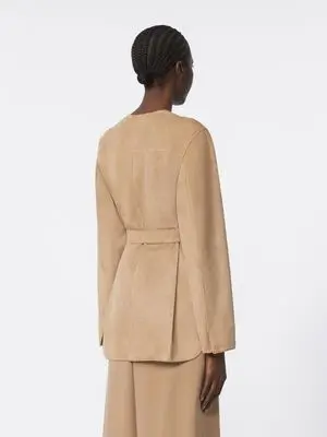 Max Mara Suede Belted Jacket - Hazelnut Brown