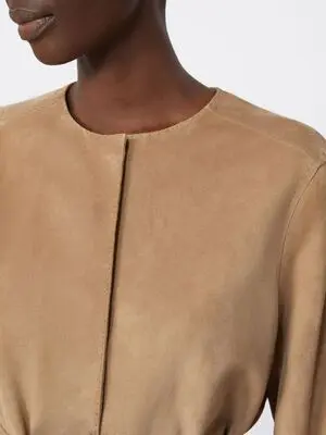 Max Mara Suede Belted Jacket - Hazelnut Brown
