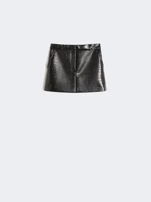 Max Mara Alligator-effect Patent Leather Mini Skirt