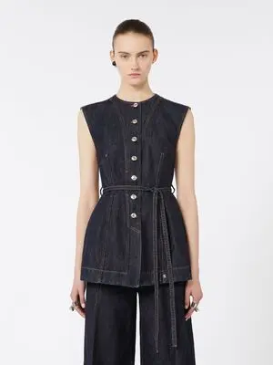 Max Mara Sleeveless Denim Top