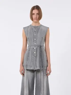 Max Mara Slim-fit Sleeveless Denim Top