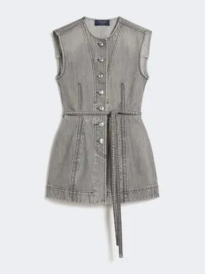 Max Mara Slim-fit Sleeveless Denim Top
