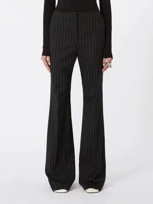 Max Mara Flared Pinstripe Wool Trousers