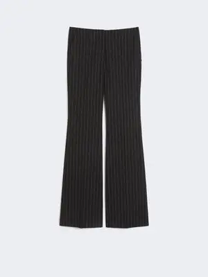 Max Mara Flared Pinstripe Wool Trousers