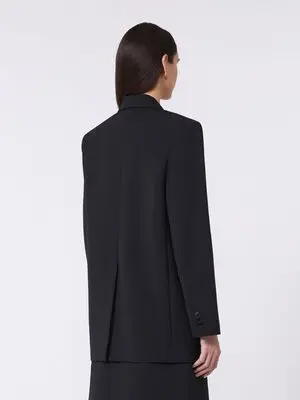 Max Mara Technical Wool Gabardine Double-breasted Blazer