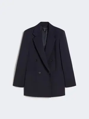 Max Mara Technical Wool Gabardine Double-breasted Blazer