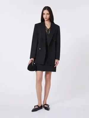 Max Mara Technical Wool Gabardine Double-breasted Blazer