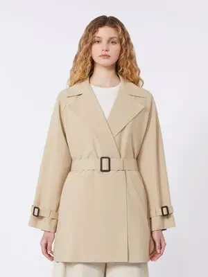 Max Mara Short Trench Coat In Water-repellent Canvas