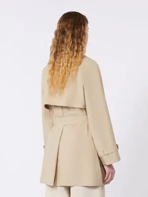 Max Mara Short Trench Coat In Water-repellent Canvas