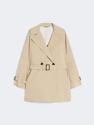 Max Mara Short Trench Coat In Water-repellent Canvas
