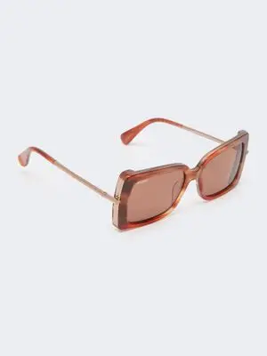 Max Mara Acetate Square Sunglasses - Rust