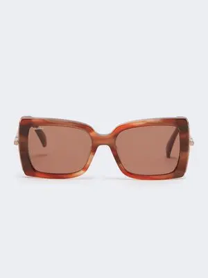 Max Mara Acetate Square Sunglasses - Rust