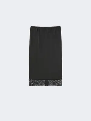 Max Mara Calf-length Skirt With Lace Passementerie Detail