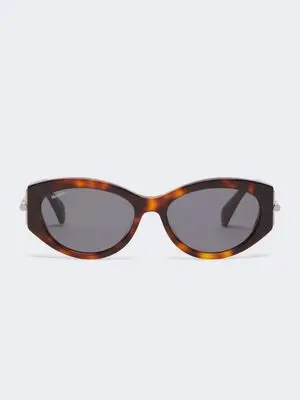 Max Mara Oval Sunglasses - Tawny Bronze Brown