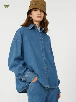 Max Mara Cotton Denim Oversized Shirt