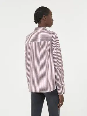 Max Mara Oversized Cotton Shirt - Bordeaux