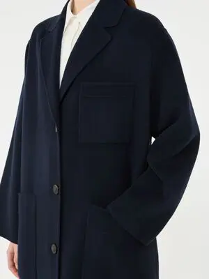 Max Mara Double-faced Wool-blend Coat - Navy