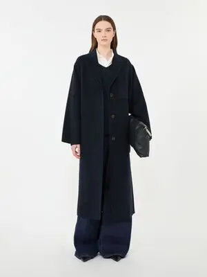 Max Mara Double-faced Wool-blend Coat - Navy