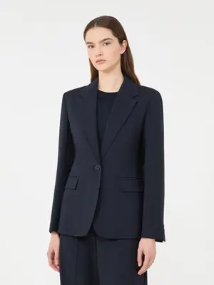 Max Mara Stretch Wool Blazer - Navy