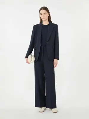 Max Mara Stretch Wool Blazer - Navy