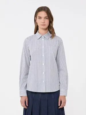 Max Mara Striped Cotton Poplin Shirt - Navy