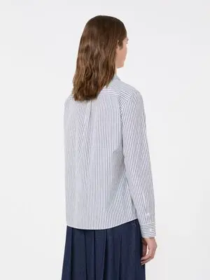 Max Mara Striped Cotton Poplin Shirt - Navy
