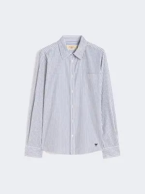 Max Mara Striped Cotton Poplin Shirt - Navy