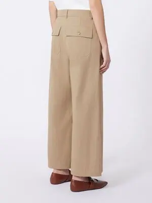 Max Mara Washed Gabardine Wide-leg Trousers
