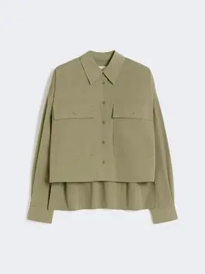 Max Mara Asymmetrical Cotton Poplin Shirt - Kaki