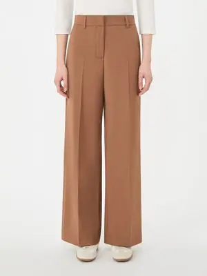 Max Mara Woollen Cloth Palazzo Trousers - Tobacco