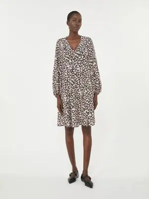Max Mara Printed Silk Crepe De Chine Dress