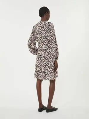 Max Mara Printed Silk Crepe De Chine Dress