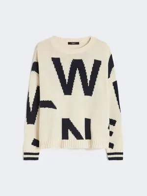 Max Mara Patterned Crew-neck Sweater - Navy