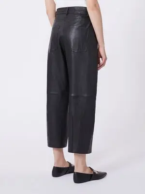 Max Mara Leather Barrel-leg Trousers
