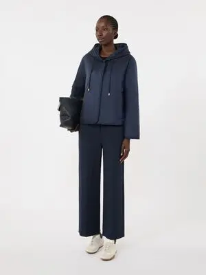 Max Mara Padded Hooded Water-repellent Canvas Jacket - Navy