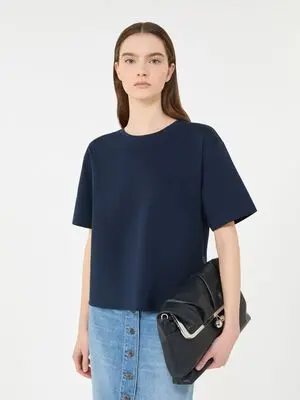 Max Mara Cotton Jersey Boxy T-shirt - Navy