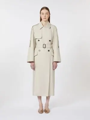 Max Mara Wide Water-repellent Twill Trench Coat - Natural