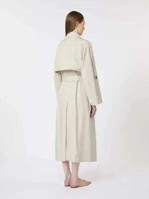 Max Mara Wide Water-repellent Twill Trench Coat - Natural