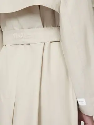 Max Mara Wide Water-repellent Twill Trench Coat - Natural