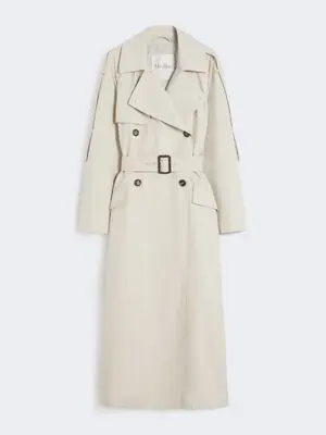 Max Mara Wide Water-repellent Twill Trench Coat - Natural
