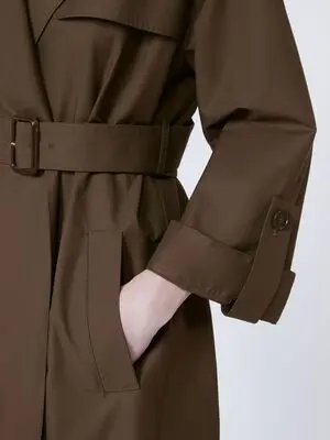 Max Mara Belted Water-repellent Twill Trench Coat - Chocolate