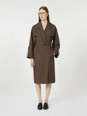 Max Mara Belted Water-repellent Twill Trench Coat - Chocolate